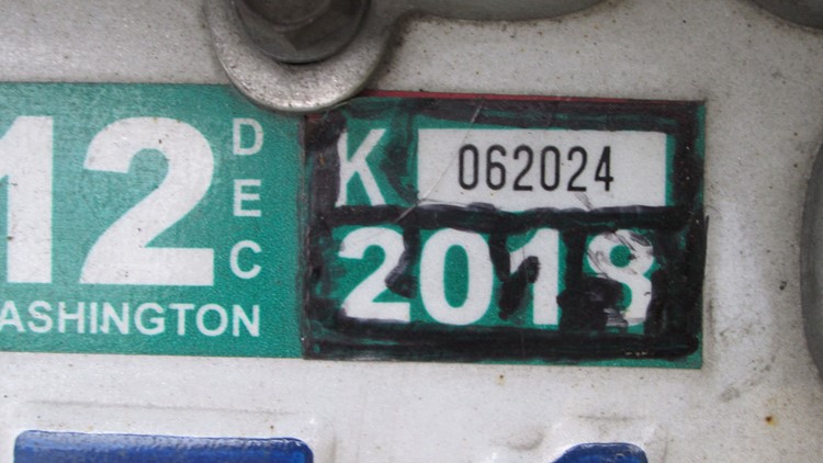Washington state driver caught with doctored expired license tab | krem.com