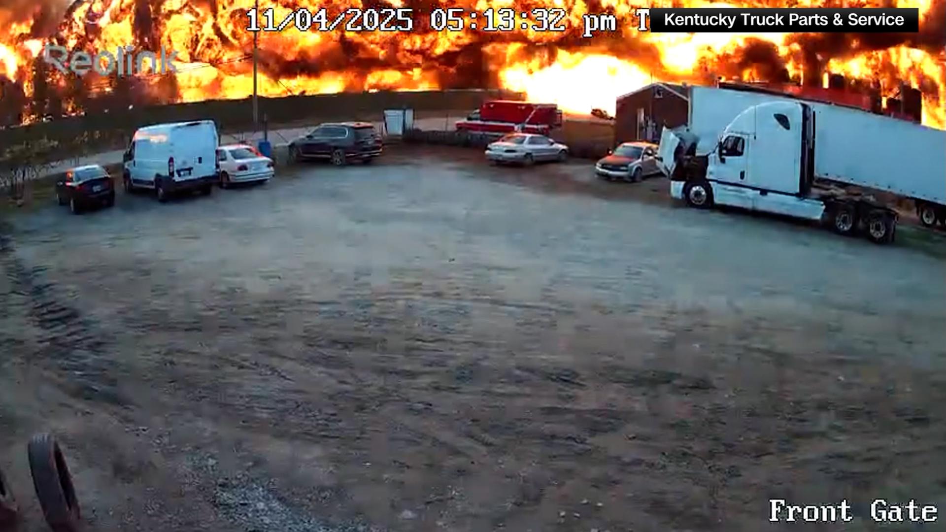 Surveillance footage captures massive explosion in Louisville UPS plane ...