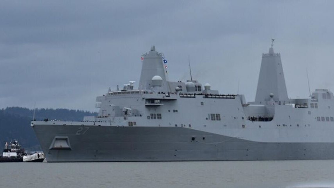 New Navy ship USS Portland arrives in Portland | krem.com