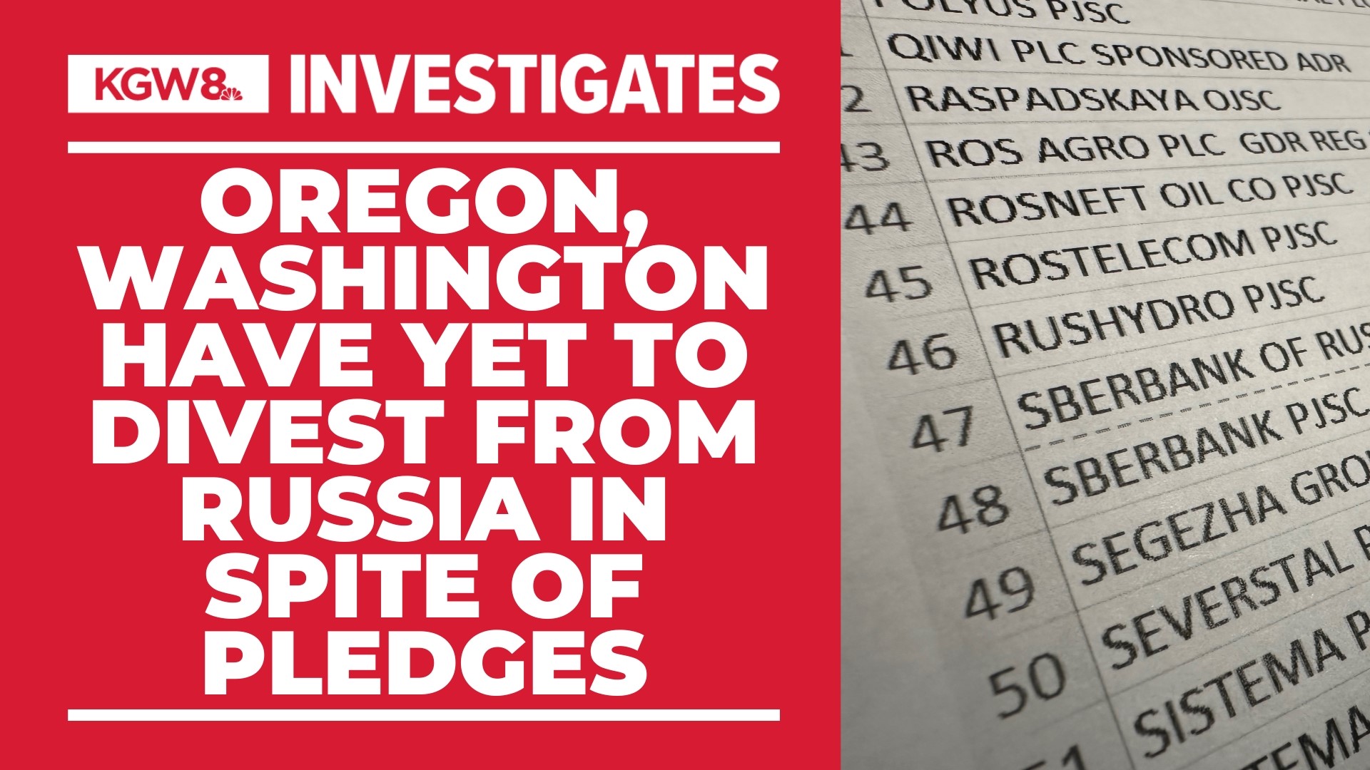 Oregon, Washington still holding Russian investments | krem.com
