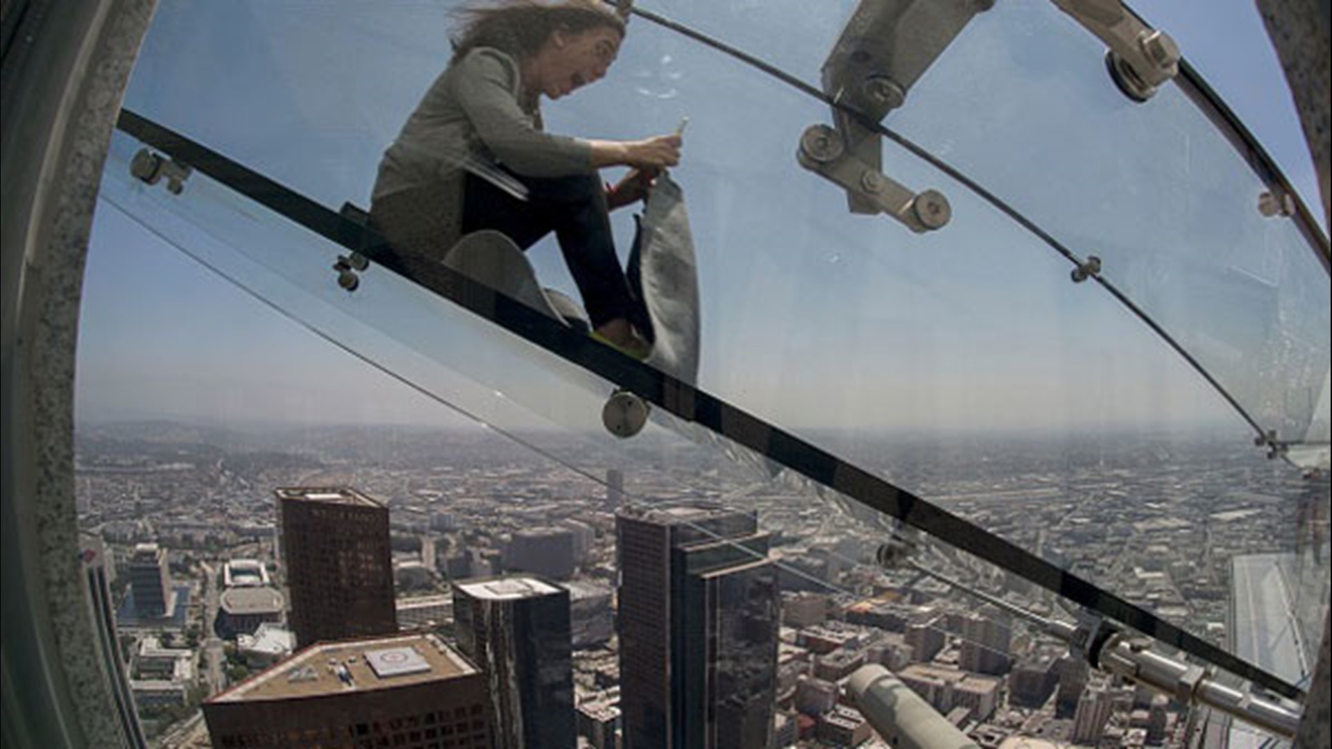 WATCH: Taking a ride on a 1,000-foot-high glass skyslide | krem.com