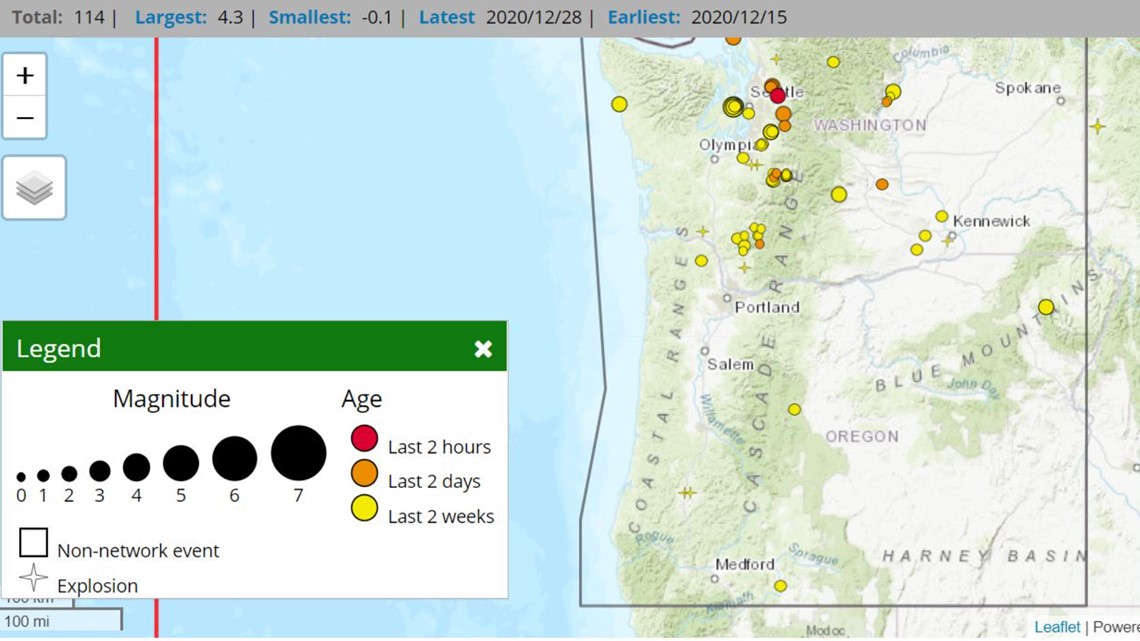 Two small earthquakes hit western Washington on Monday | krem.com