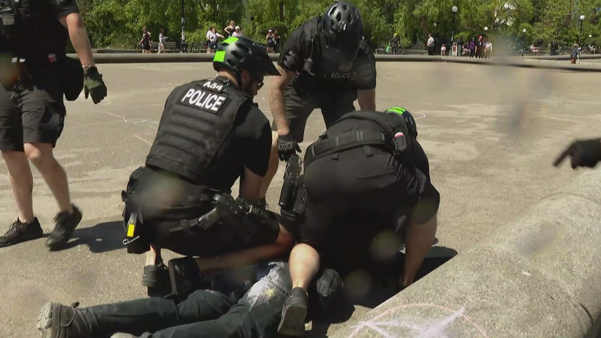23 people arrested at Cal Anderson Park when rally, counterprotesters ...