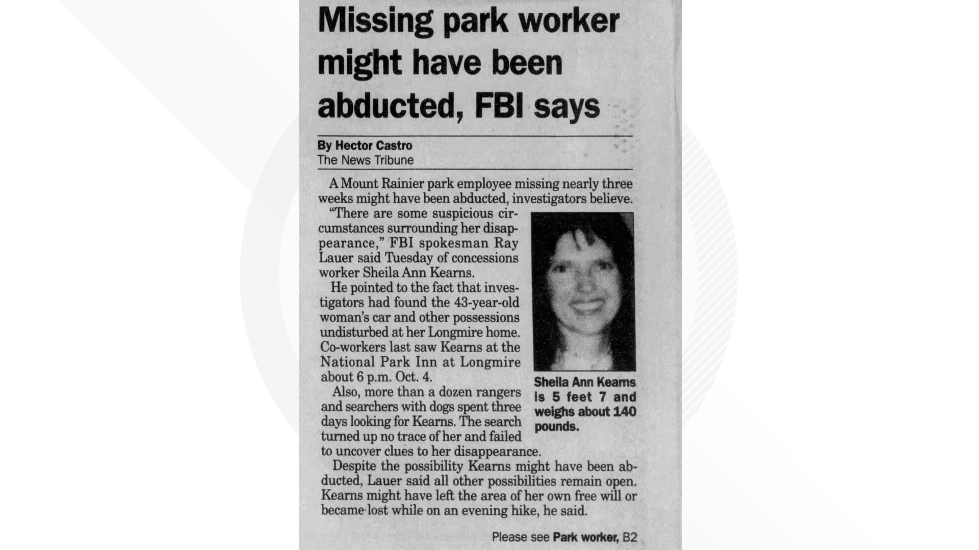 Unsolved Northwest: Sheila Kearns, pt. 2 | krem.com