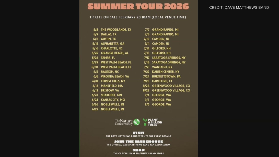 Dave Matthews Band will launch its 2026 summer tour with a zero-waste ...
