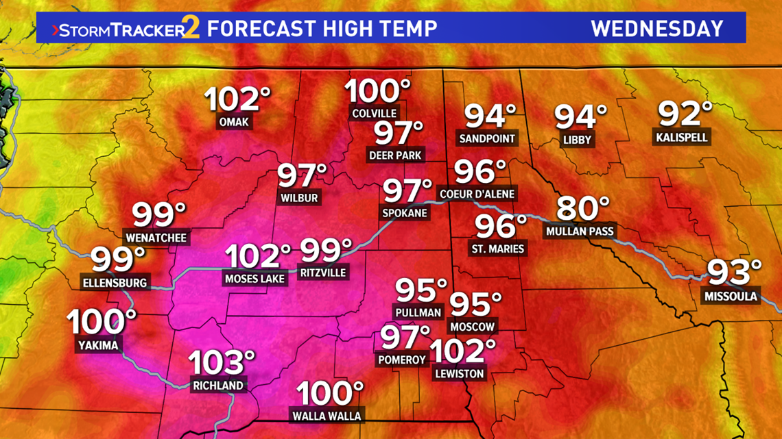 Temperatures climb into the 100s next week in Washington | krem.com