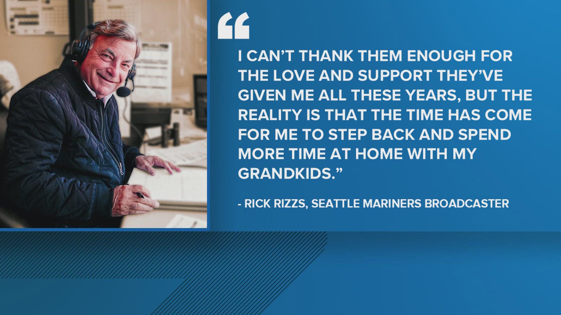 Rick Rizzs, the 'Voice of the Mariners,' to retire after 2026 season ...