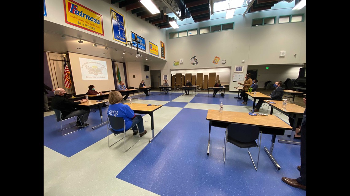 Gov. Inslee visits Spokane's Stevens Elementary School | krem.com
