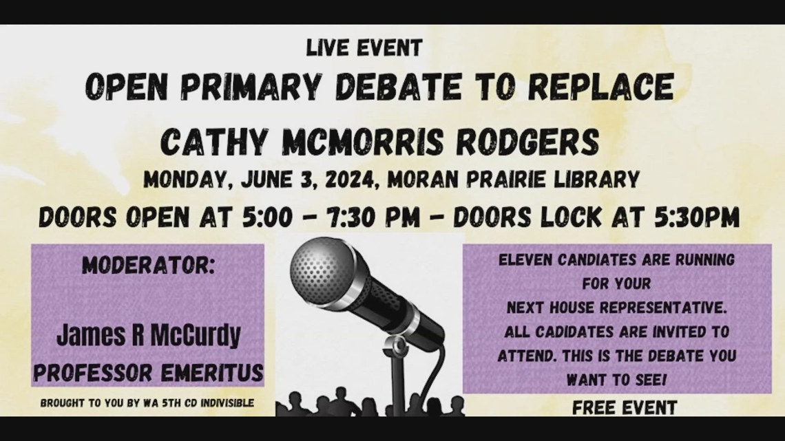 Washington District 5 Congressional Debate being held on June 3 at the ...