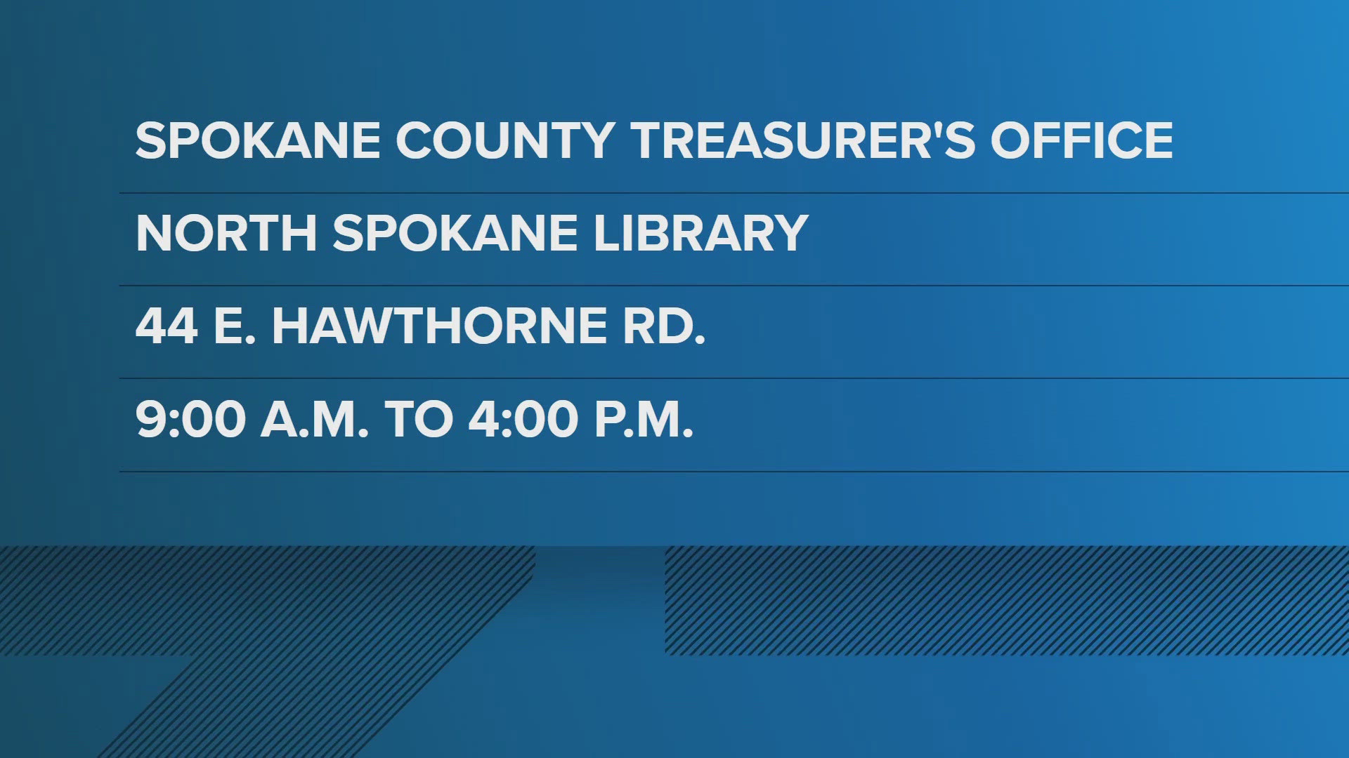 Spokane County Treasurer hosting in-person property tax payment options ...