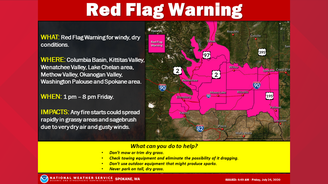 Red Flag Warning expanded in Eastern Washington for Friday | krem.com