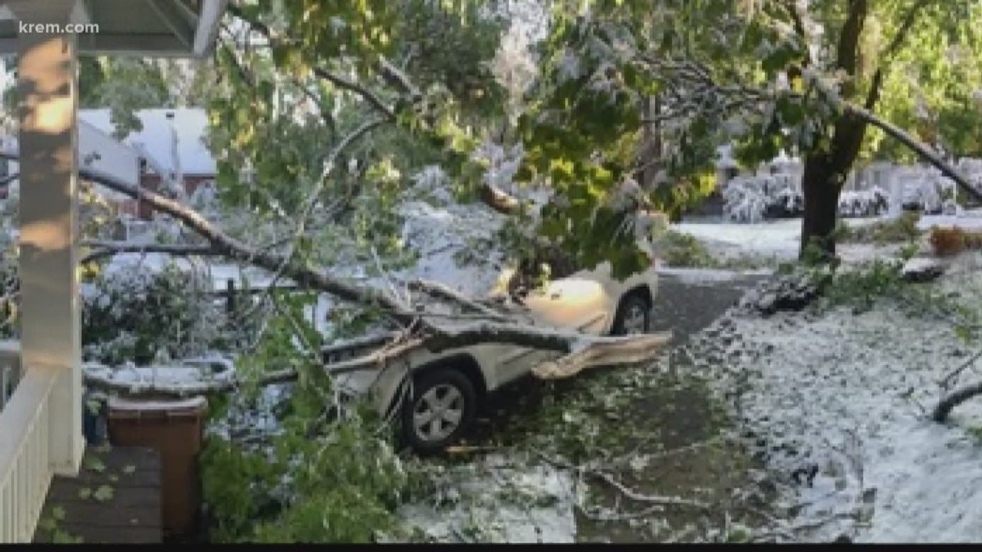 Spokane man suffers storm damage to car twice in three months | krem.com