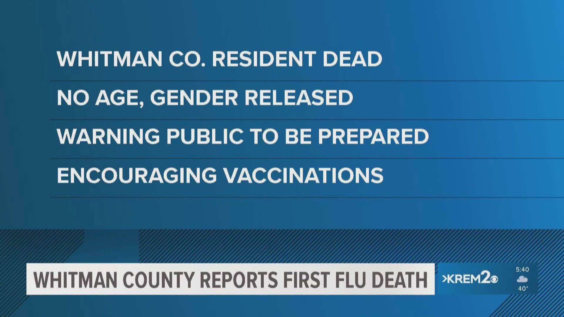 Whitman County records first flu death of 2025 | krem.com