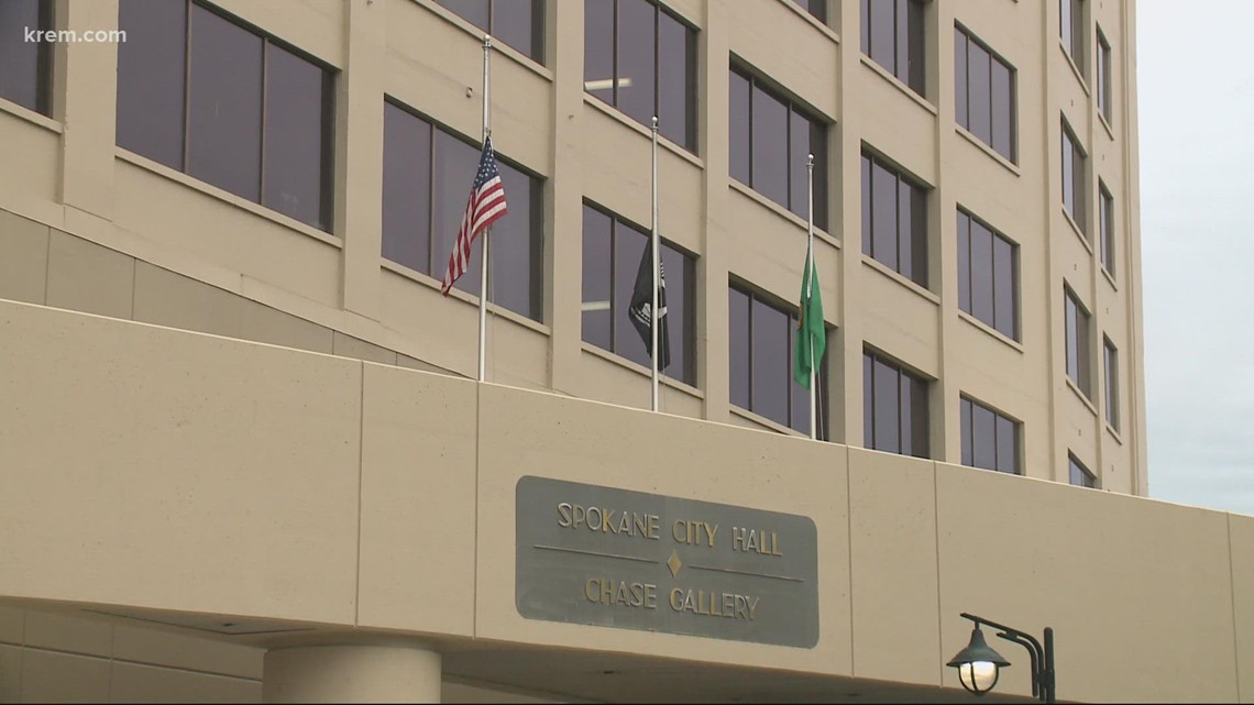 Spokane flags lowered to honor Bellevue police officer | krem.com