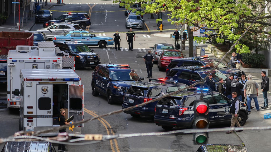 Photos: Officers shot in downtown Seattle | krem.com