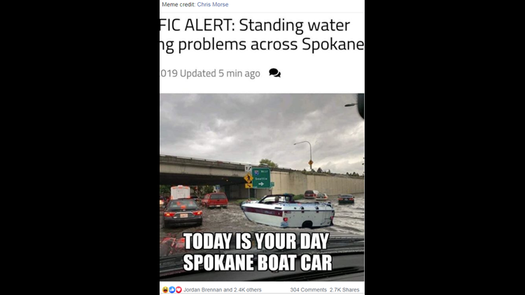 'Next up, Lime rafts': Spokane memes poke fun at flooding | krem.com
