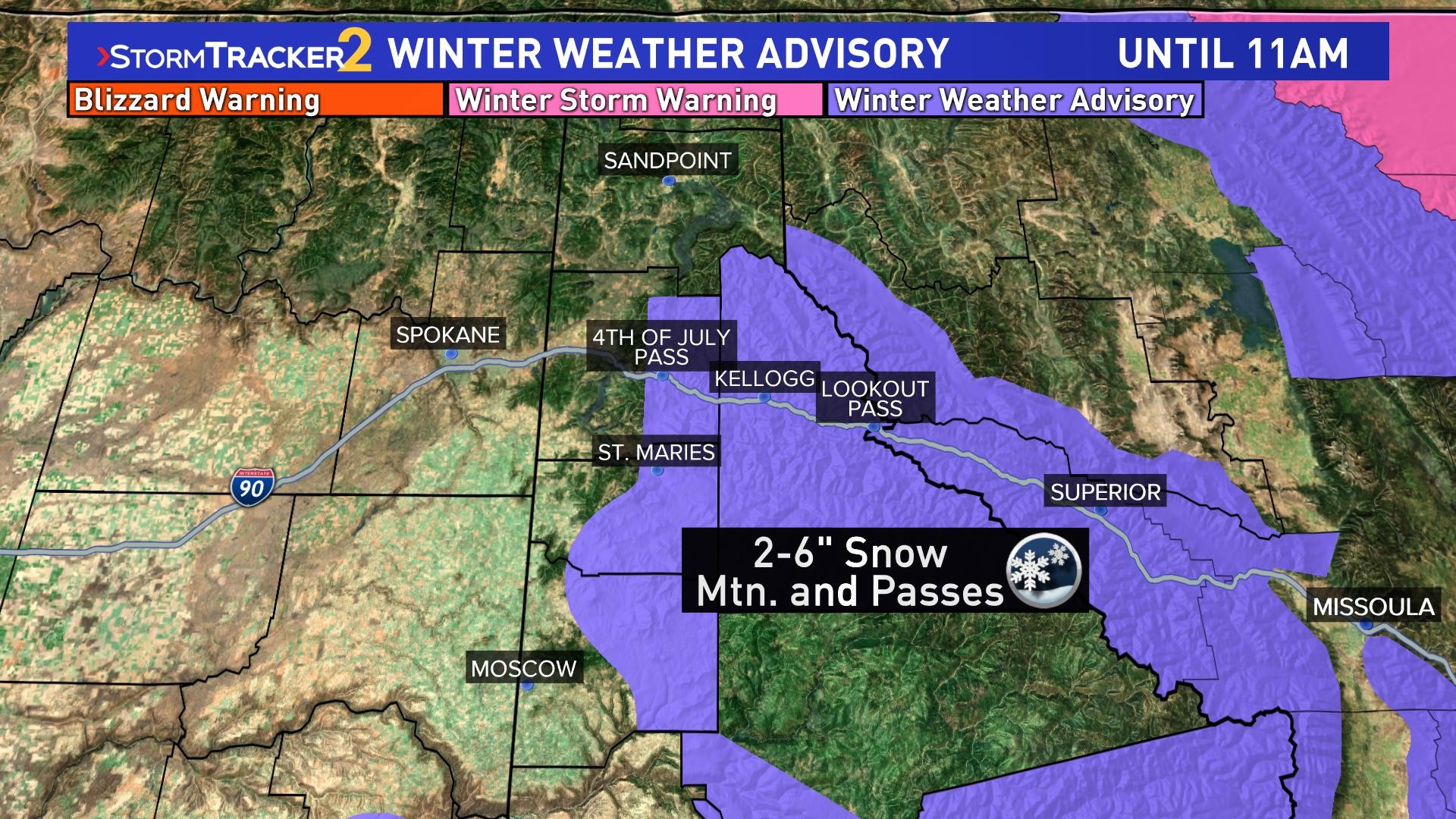 Spokane Tuesday weather: Strong winds, light snow in forecast | krem.com