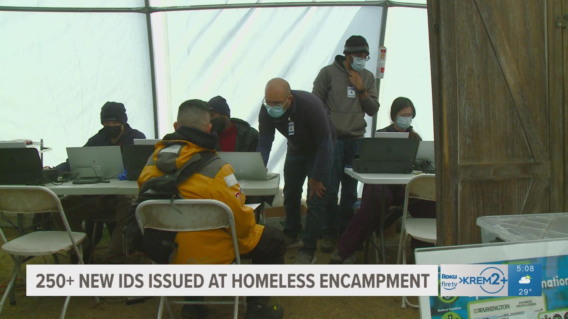 DOL issues free state IDs at I-90 homeless encampment | krem.com