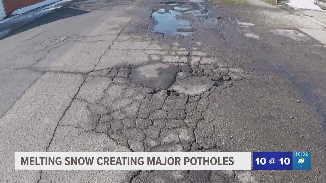 Warmer temperatures in Spokane lead to level three potholes scattered ...