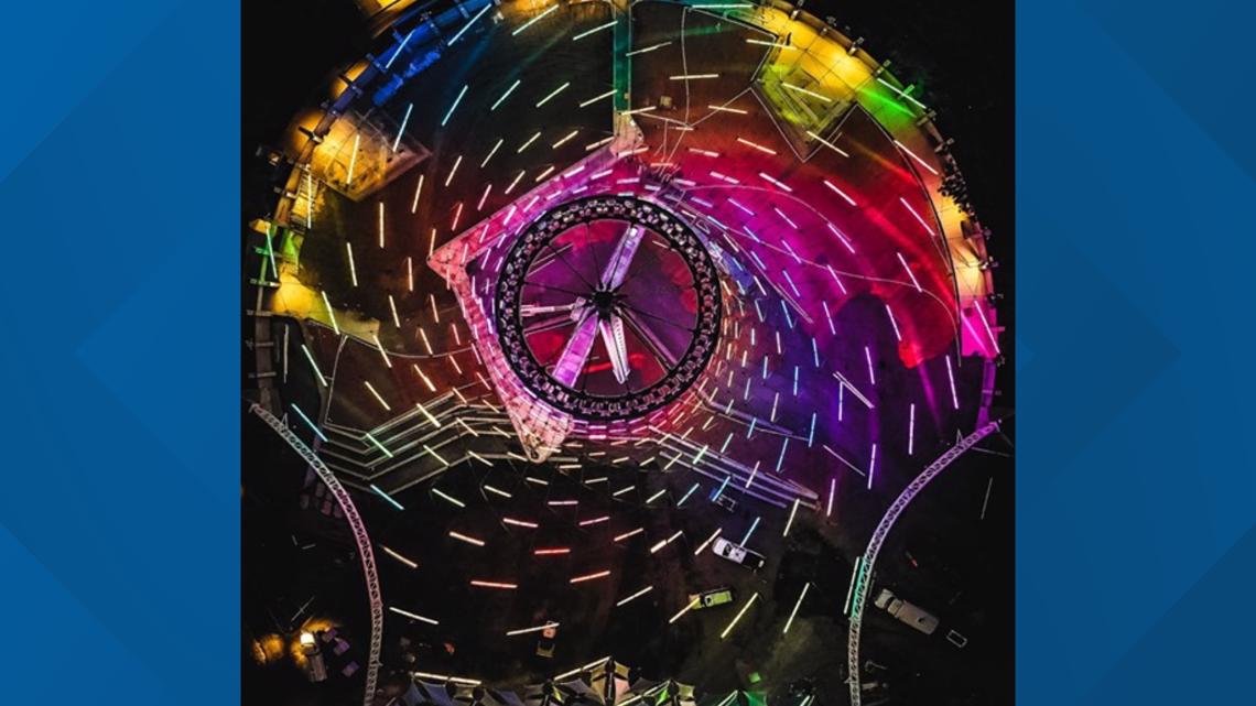 Crews test colorful lighting on U.S. Pavilion in Riverfront Park | krem.com