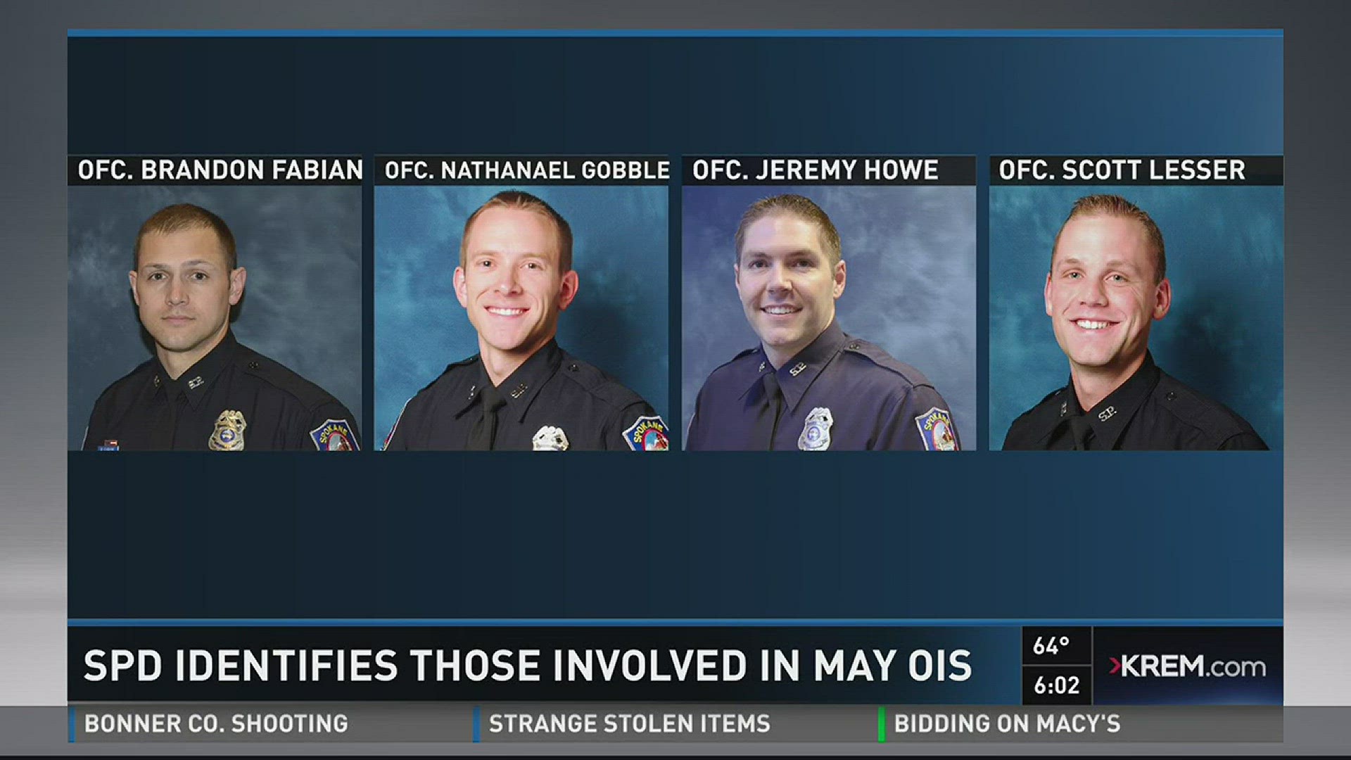 Names of officers involved in Spokane shooting released | krem.com