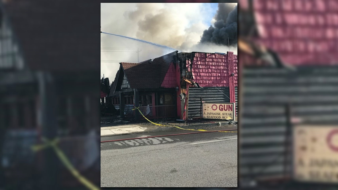 Spokane's Shogun Restaurant destroyed in flames, surrounding buildings ...