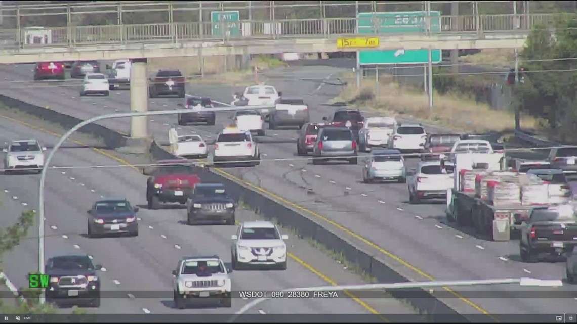 Traffic backed up on westbound I-90 near Altamont due to traffic ...