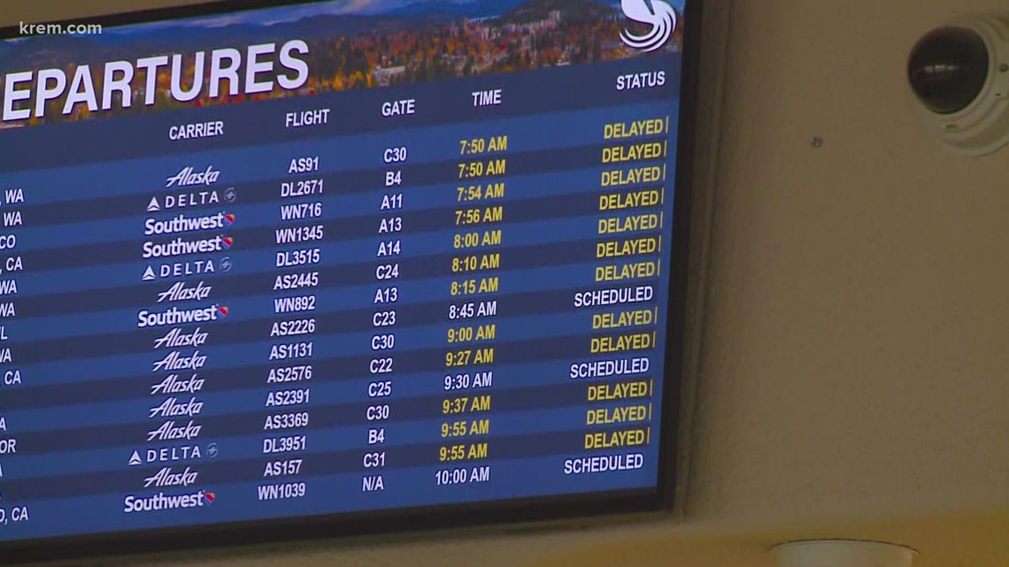Fog causes flight delays out of Spokane International Airport | krem.com