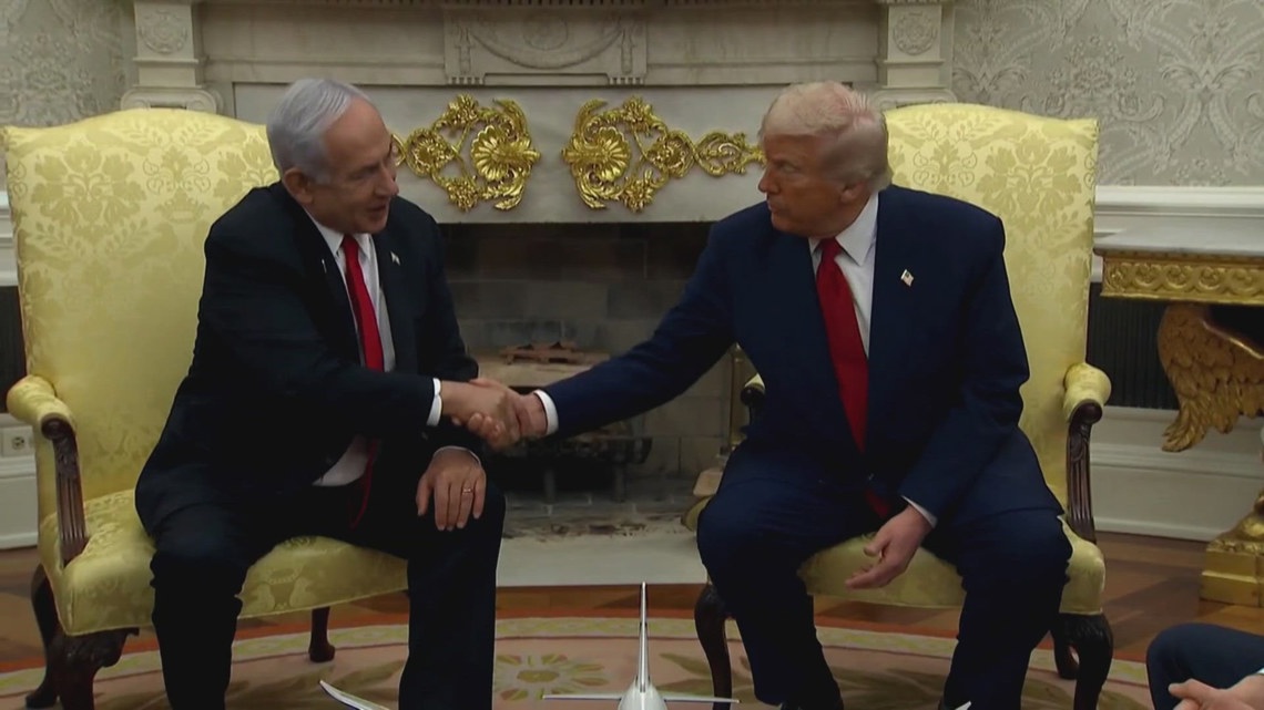 Trump says he's not backing down on tariffs, meets with Israeli prime ...