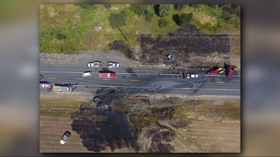 Fire engulfs both vehicles, spreads to field in fatal Hwy 95 crash ...