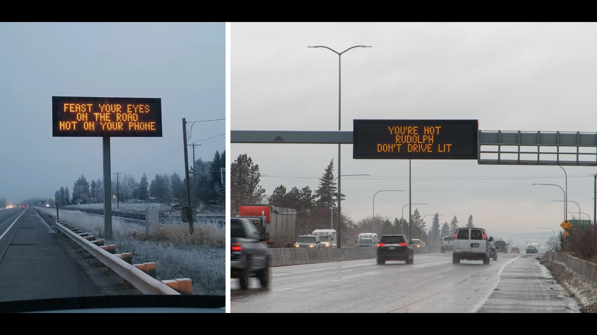 Festive signs promote safe driving in Spokane area | krem.com