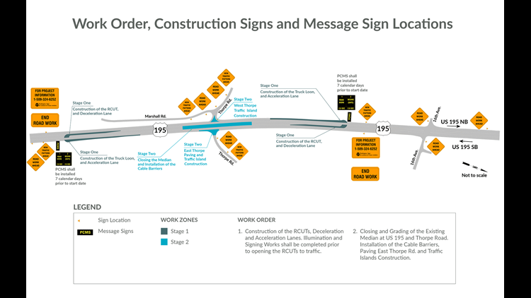 Construction begins on 'J-Turn' at Highway 195 intersection | krem.com