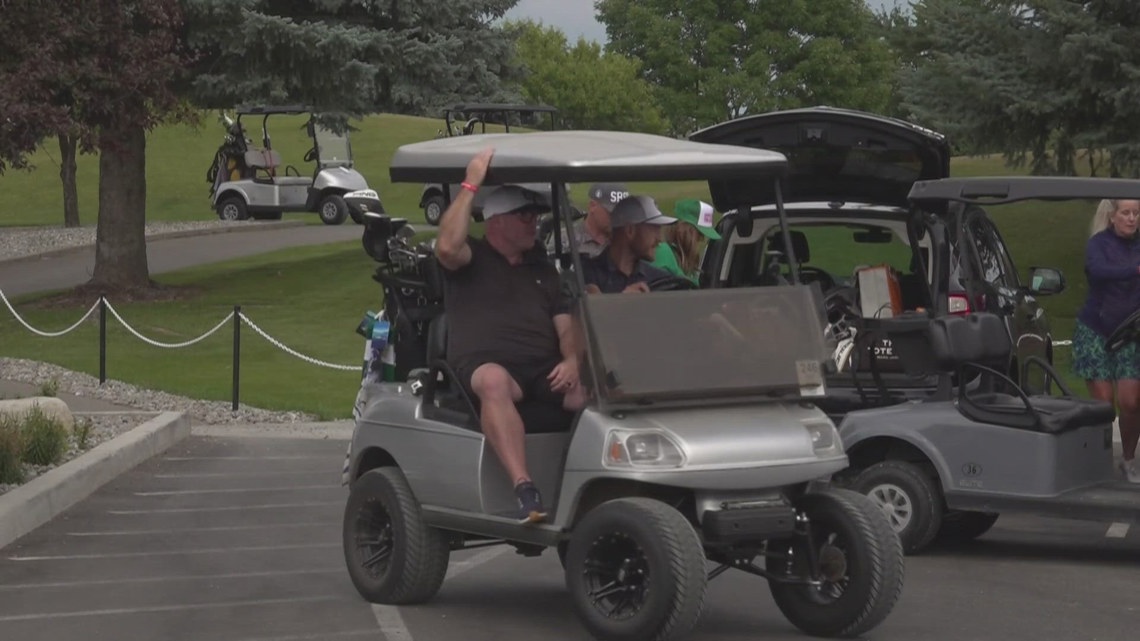 Firefighter swings for a cause at "Hearts for Heros" charity golf event ...