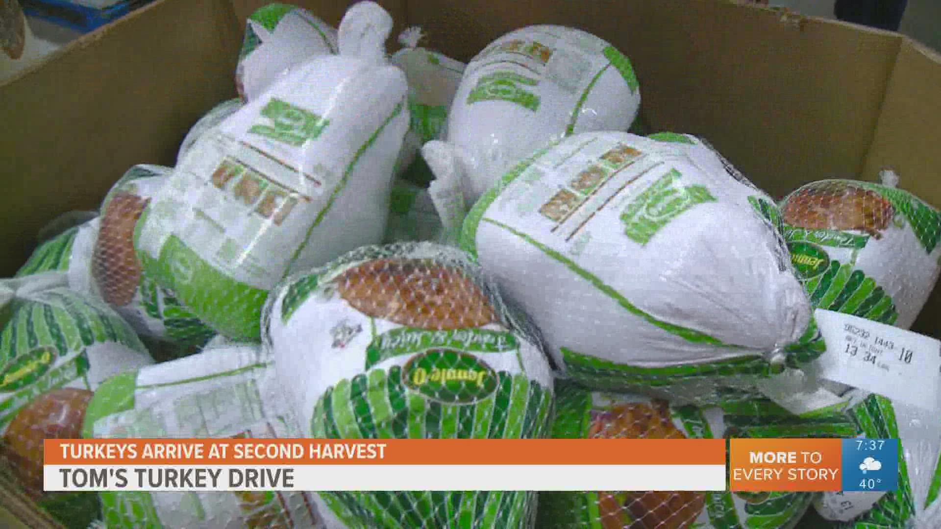 Turkeys arrive at Second Harvest ahead of Tom's Turkey Drive | krem.com