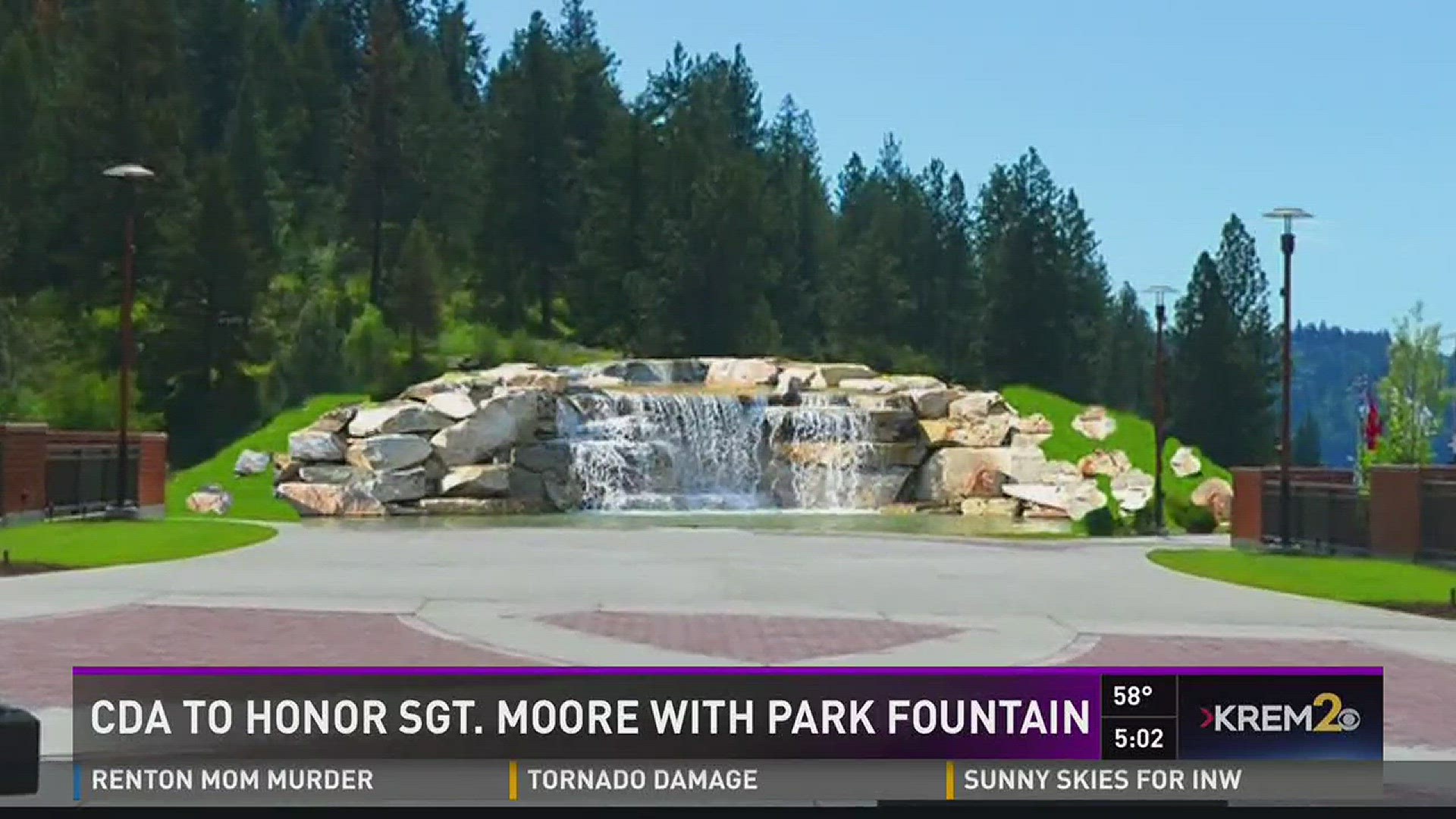 Coeur d'Alene plans waterfall memorial for Sgt. Moore | krem.com