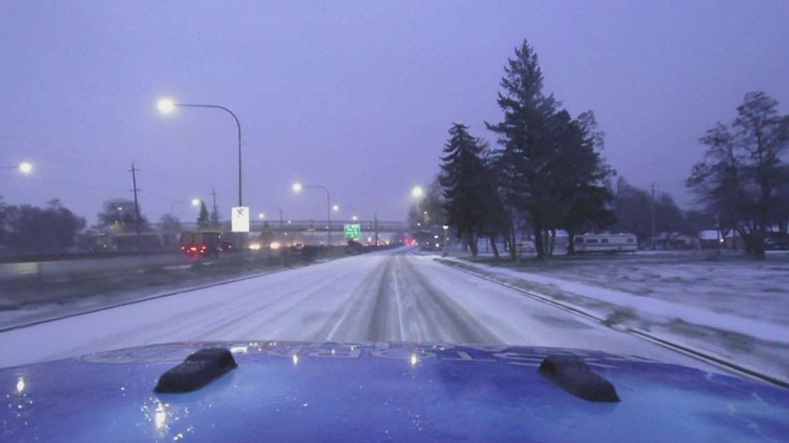 Light snow creates tricky Wednesday morning commute in the Inland ...