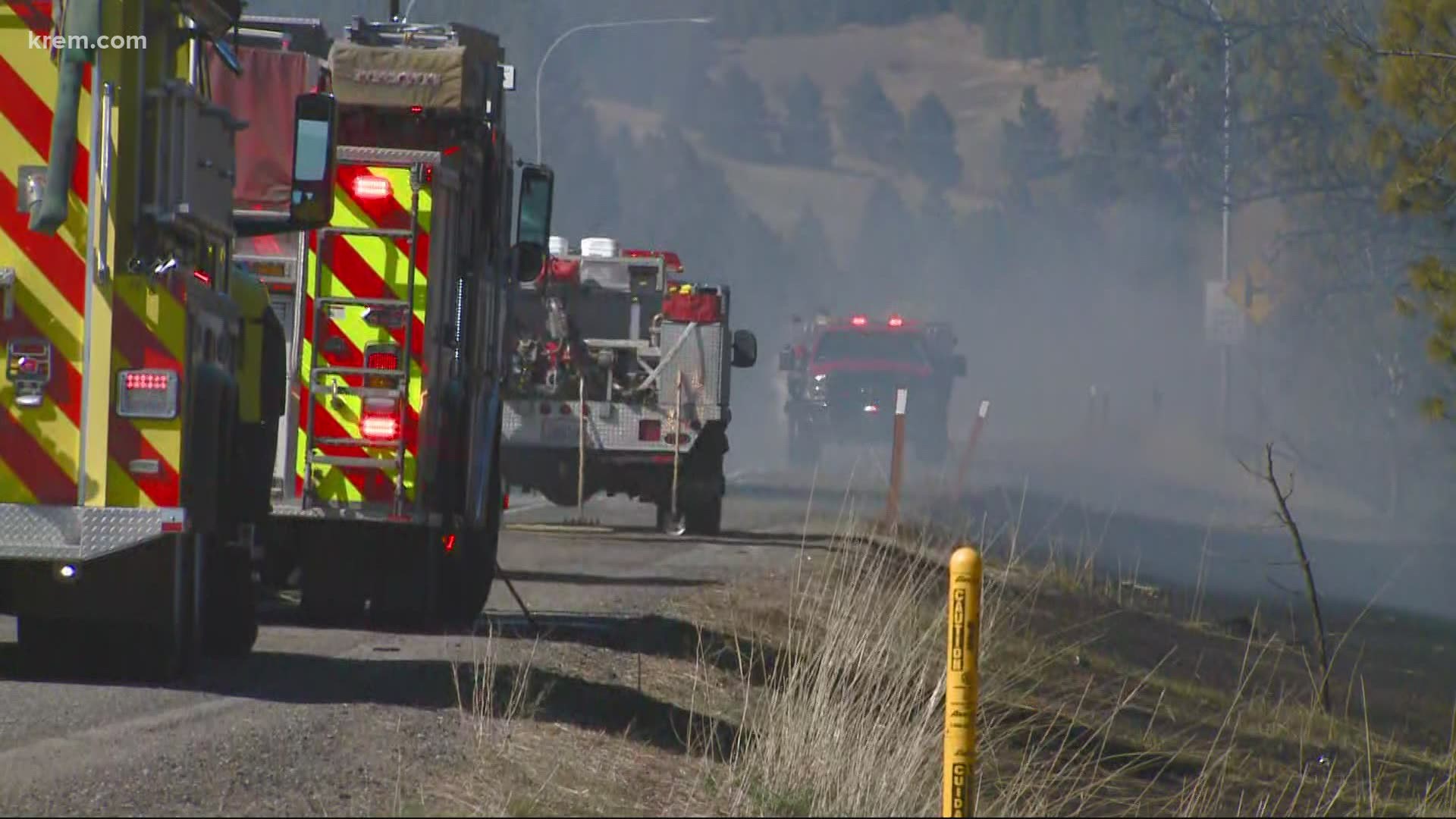 SR 27 near Valleyford reopens after fire burns at least 15-acres | krem.com