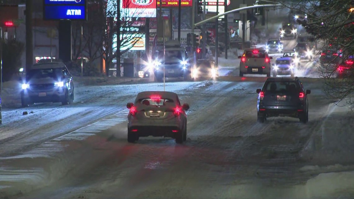 Spokane sees 100 crashes due to snowfall | krem.com