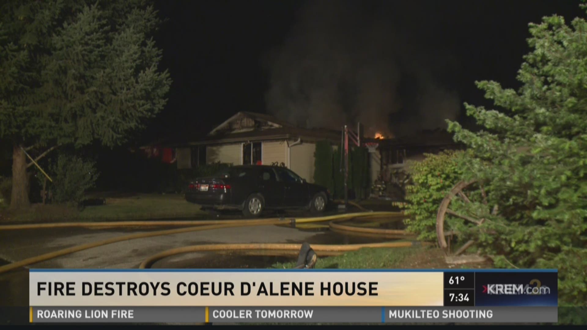 Fire destroys house in Coeur d'Alene | krem.com