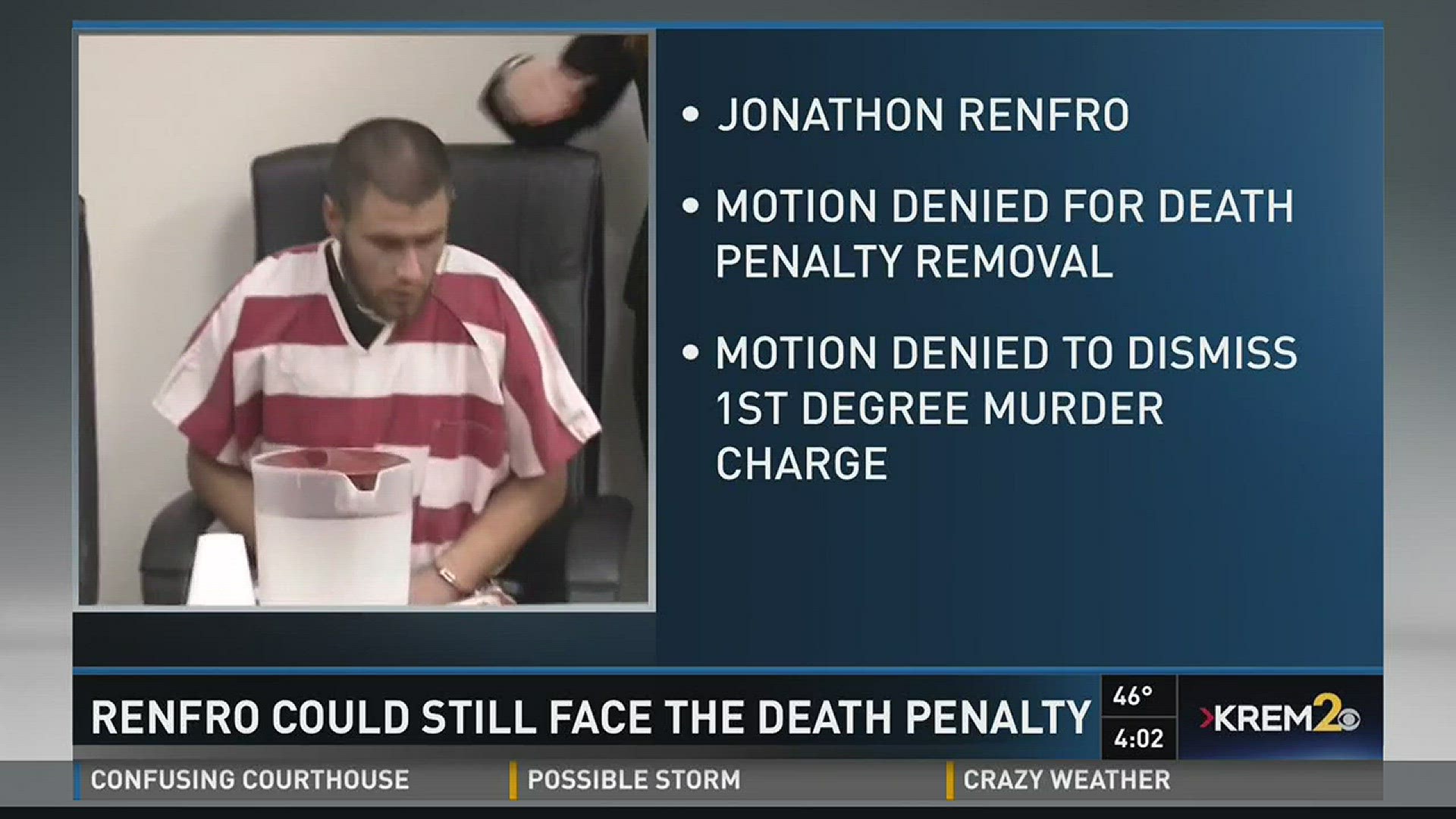 Judge denies Renfro's motion to avoid death penalty | krem.com