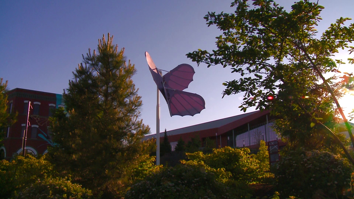 One Expo 74 butterfly still flying in downtown Spokane | krem.com