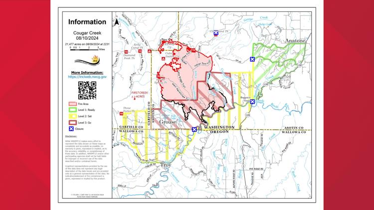 Level 3 Evacuations issued for Cougar Creek Fire | krem.com