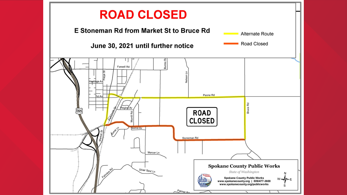 Record-breaking heat forces Spokane County road closure | krem.com