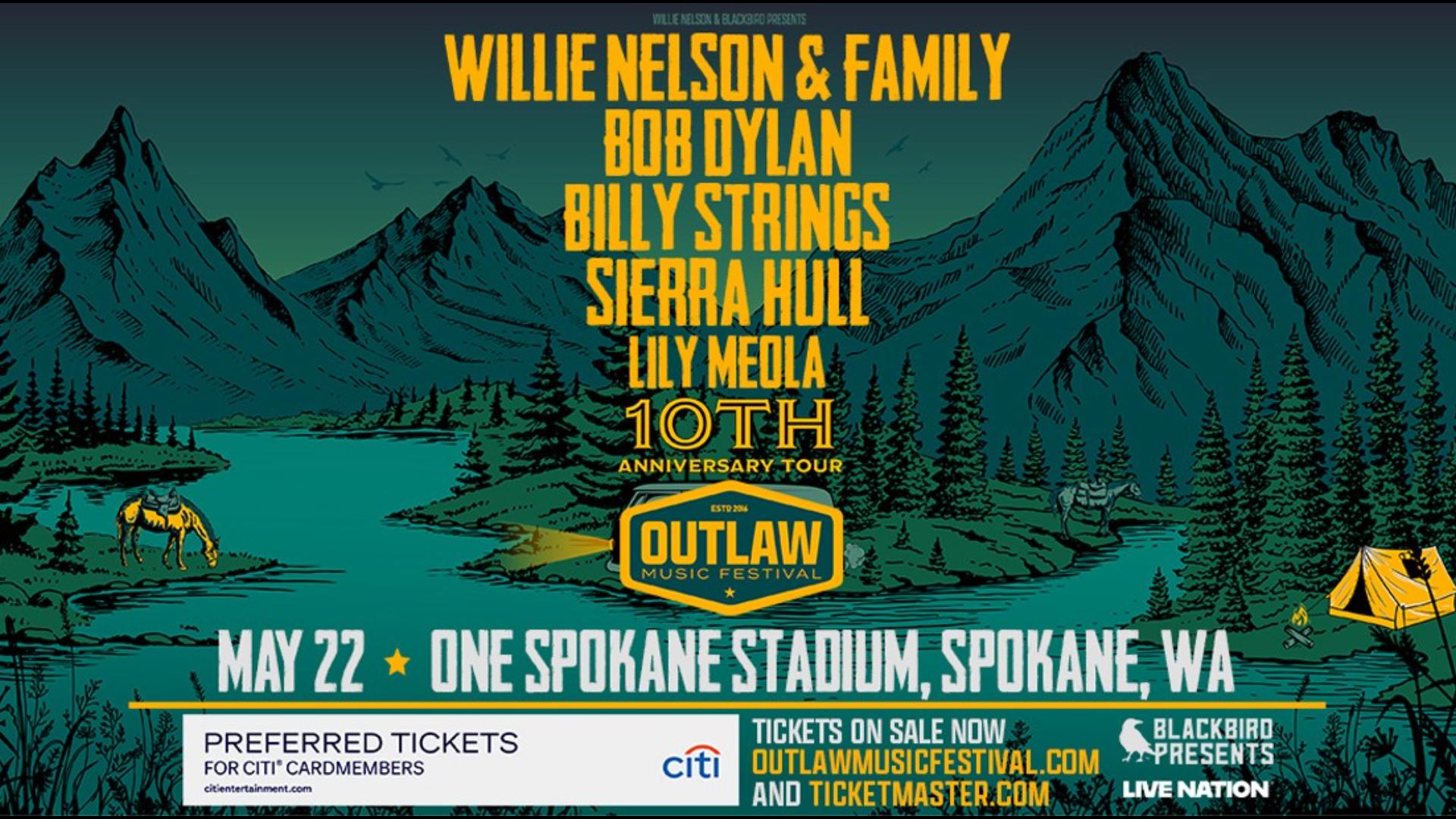 Outlaw Music Festival featuring Willie Nelson, Bob Dylan returning to Spokane | krem.com