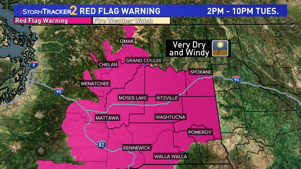 Spokane weather: Red Flag Warning in effect Tuesday afternoon | krem.com