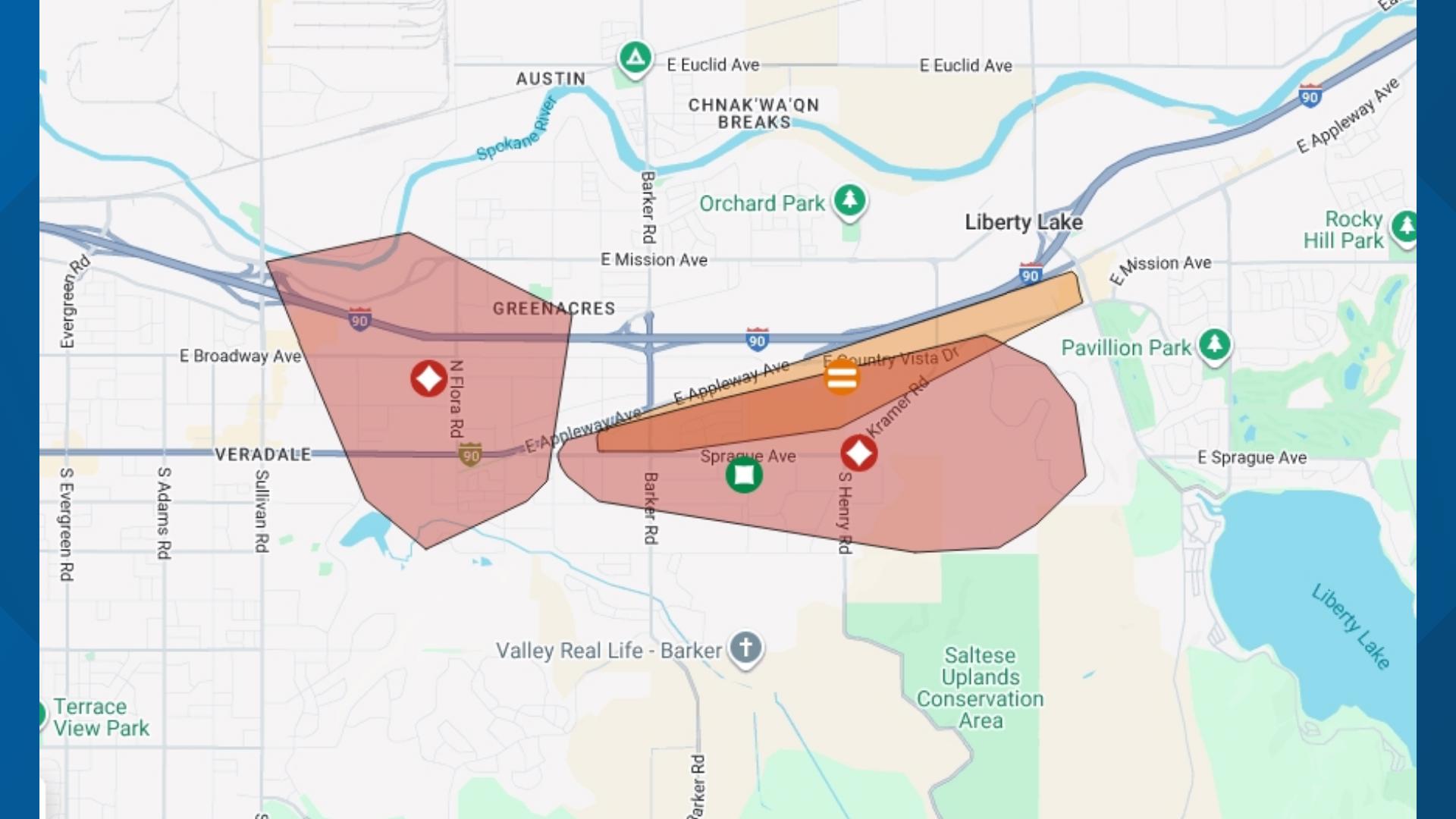 Power outage leaves 3,500 in Spokane Valley without power | krem.com