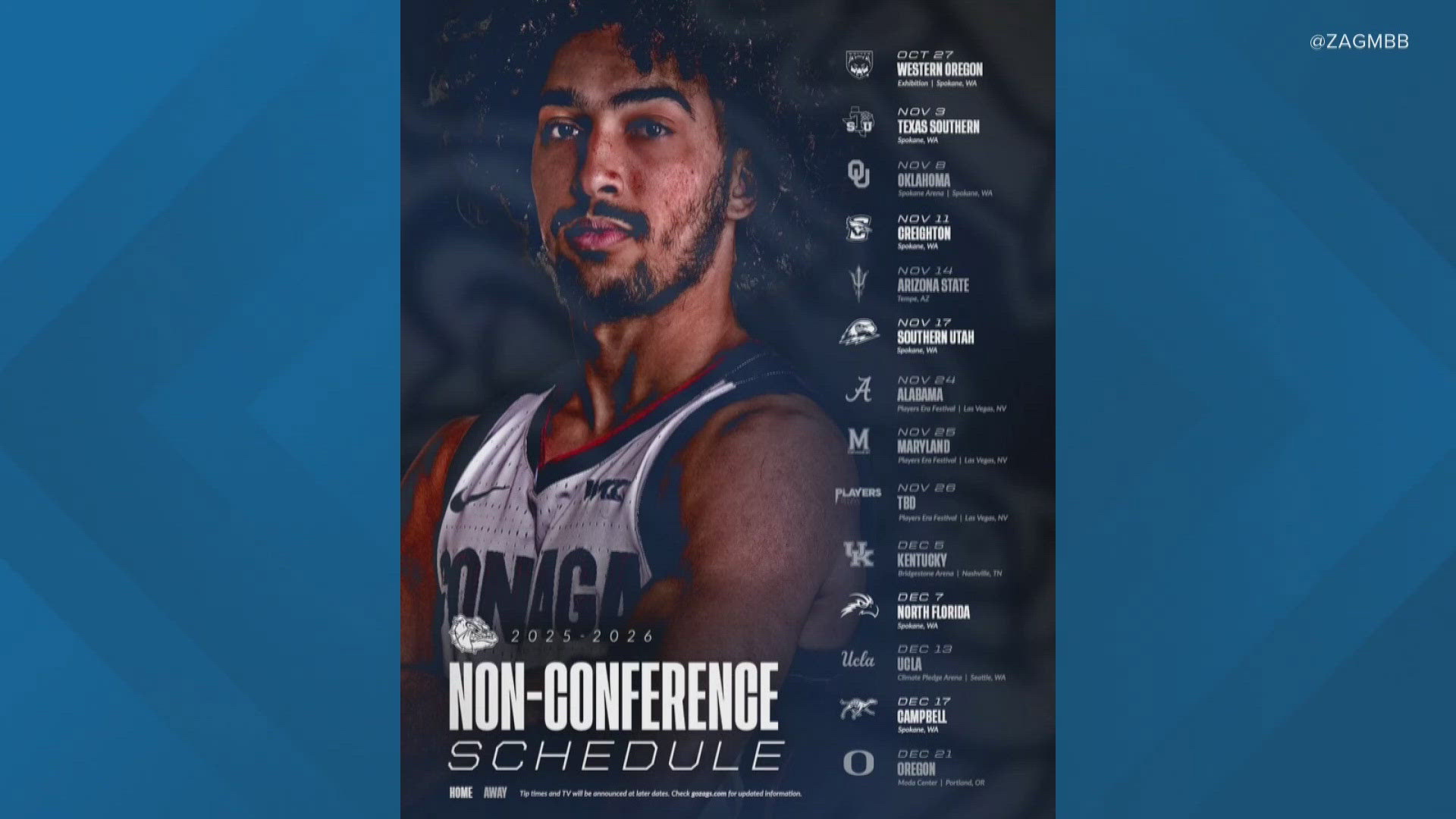 Gonzaga men's basketball announces 2025 nonconference schedule | krem.com