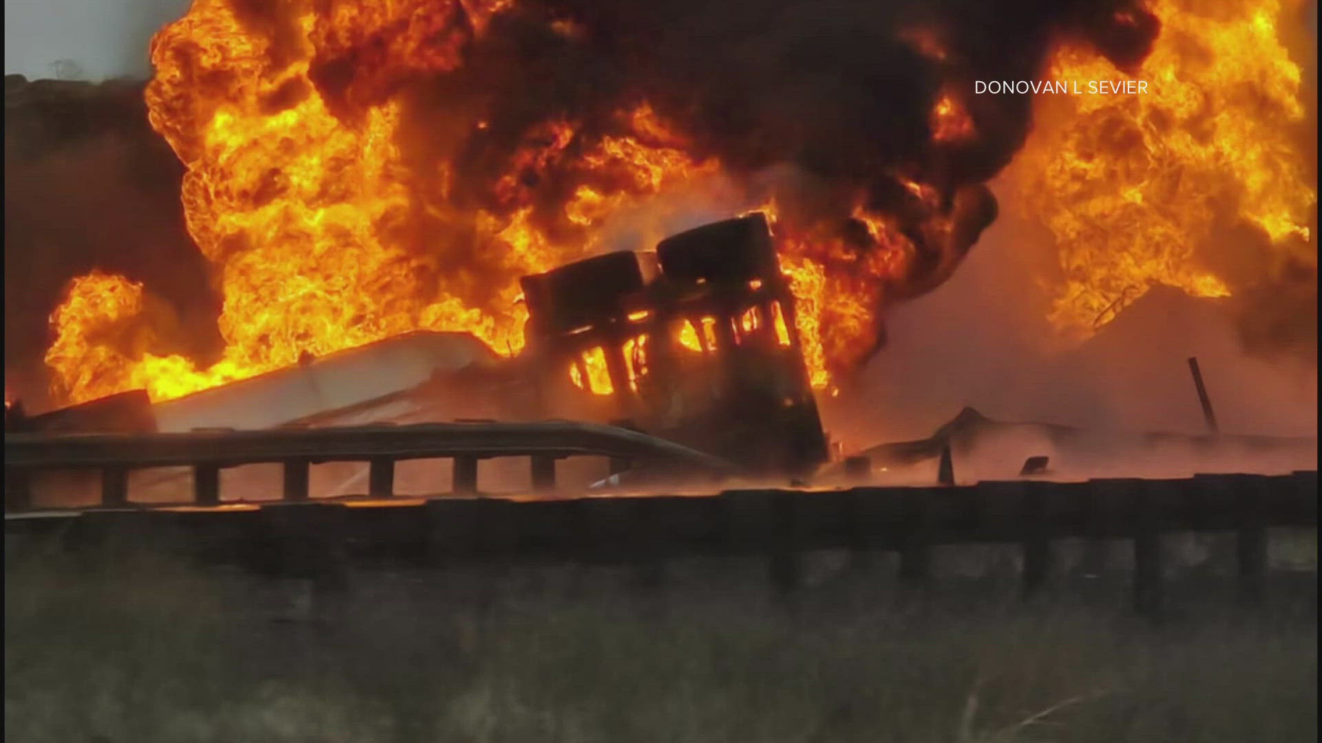 Tanker crash causes fire, blocks I-90 near Four Lakes | krem.com