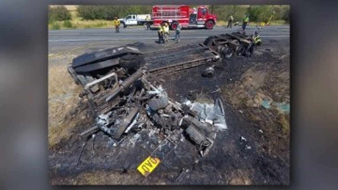 Fire engulfs both vehicles, spreads to field in fatal Hwy 95 crash ...