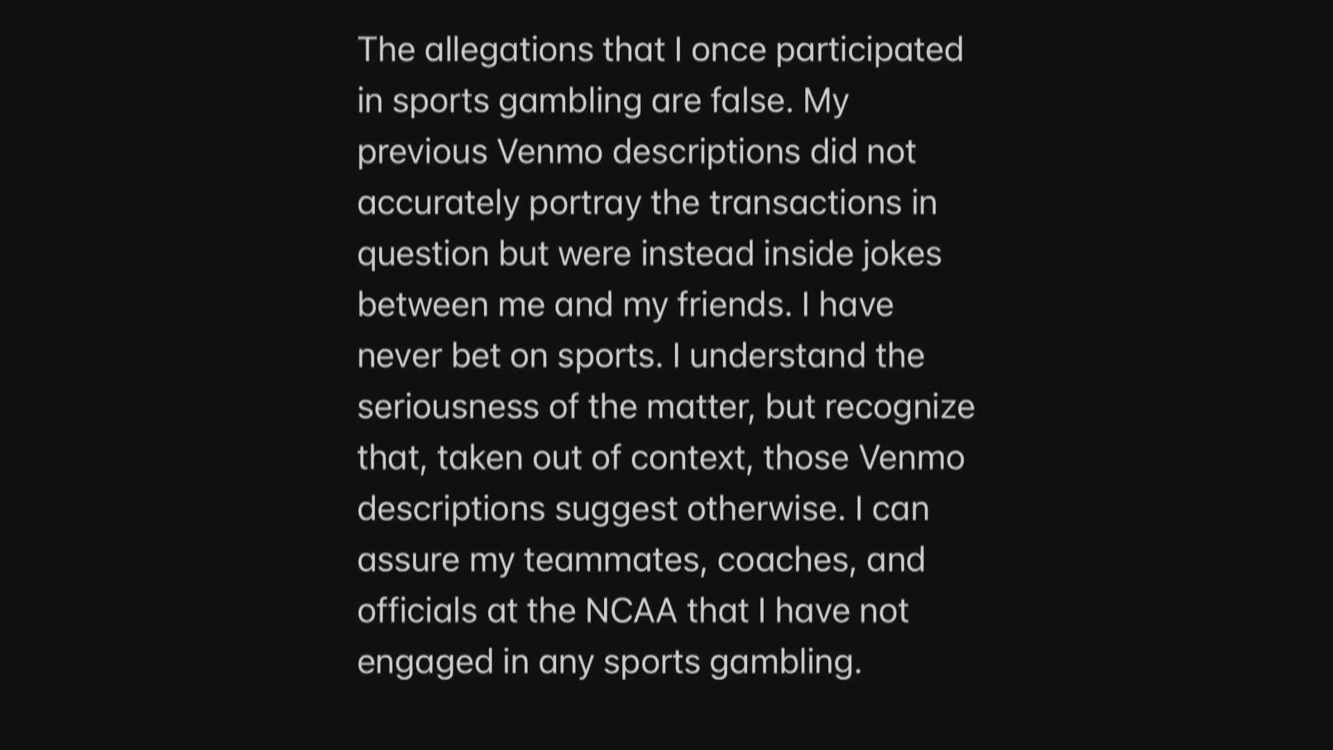 John Mateer denies sports gambling allegations | krem.com